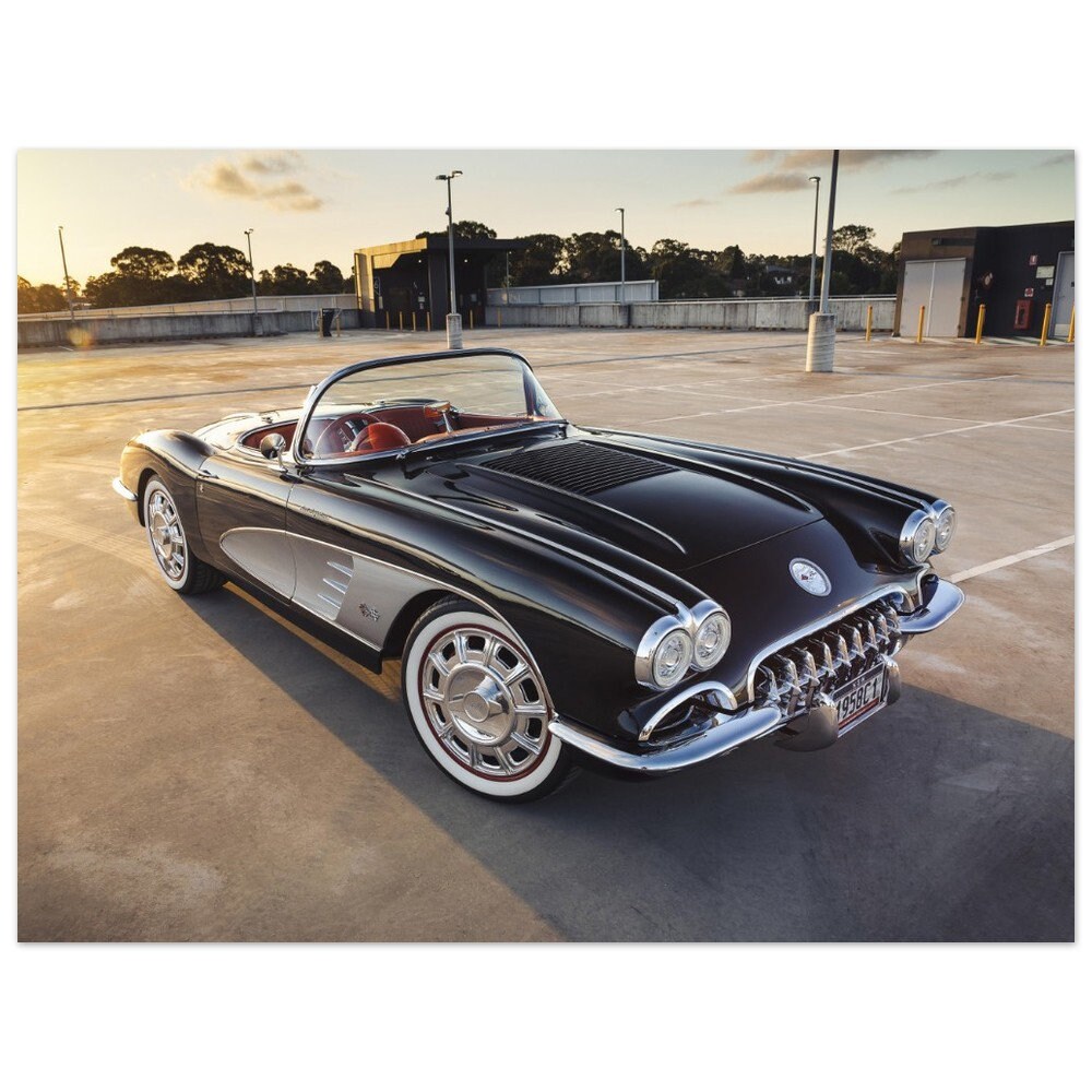 Black Chevrolet Corvette Poster Print - American Classic | 3 Sizes ...