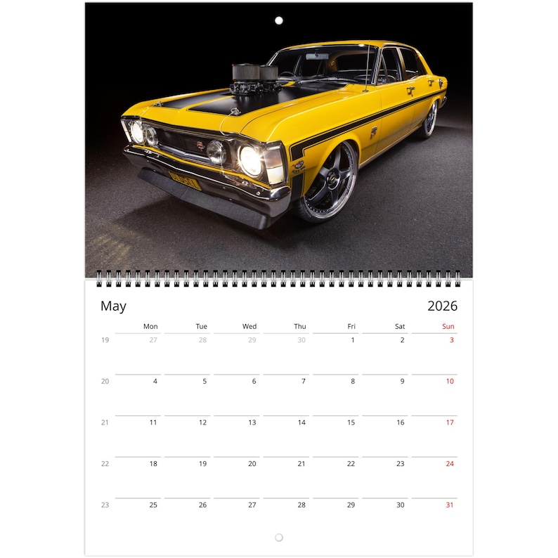 2026 Muscle Cars Calendar - Etsy