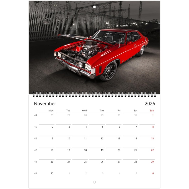 2026 Muscle Cars Calendar - Etsy