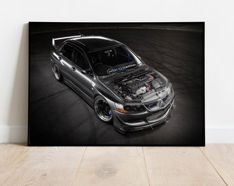 Car Automobile Art Mitsubishi Evo Lancer Evolution Poster and Canvas ...