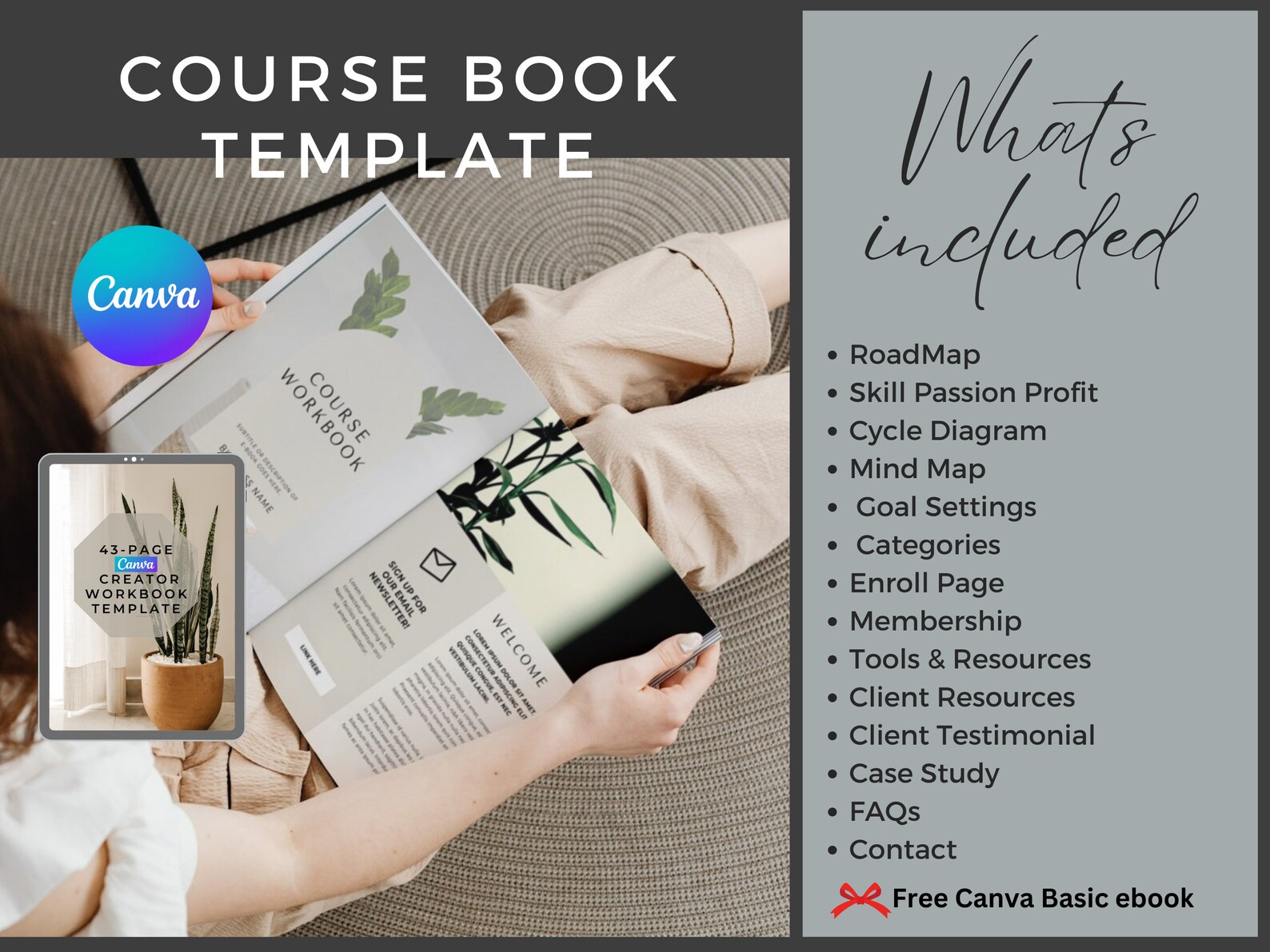 Course Workbook Template for Canva, Canva E-book Template, Workbook for Course, Ecourse Workbook ...