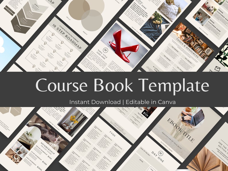 Course Workbook Template for Canva, Canva E-book Template, Workbook for Course, Ecourse Workbook ...