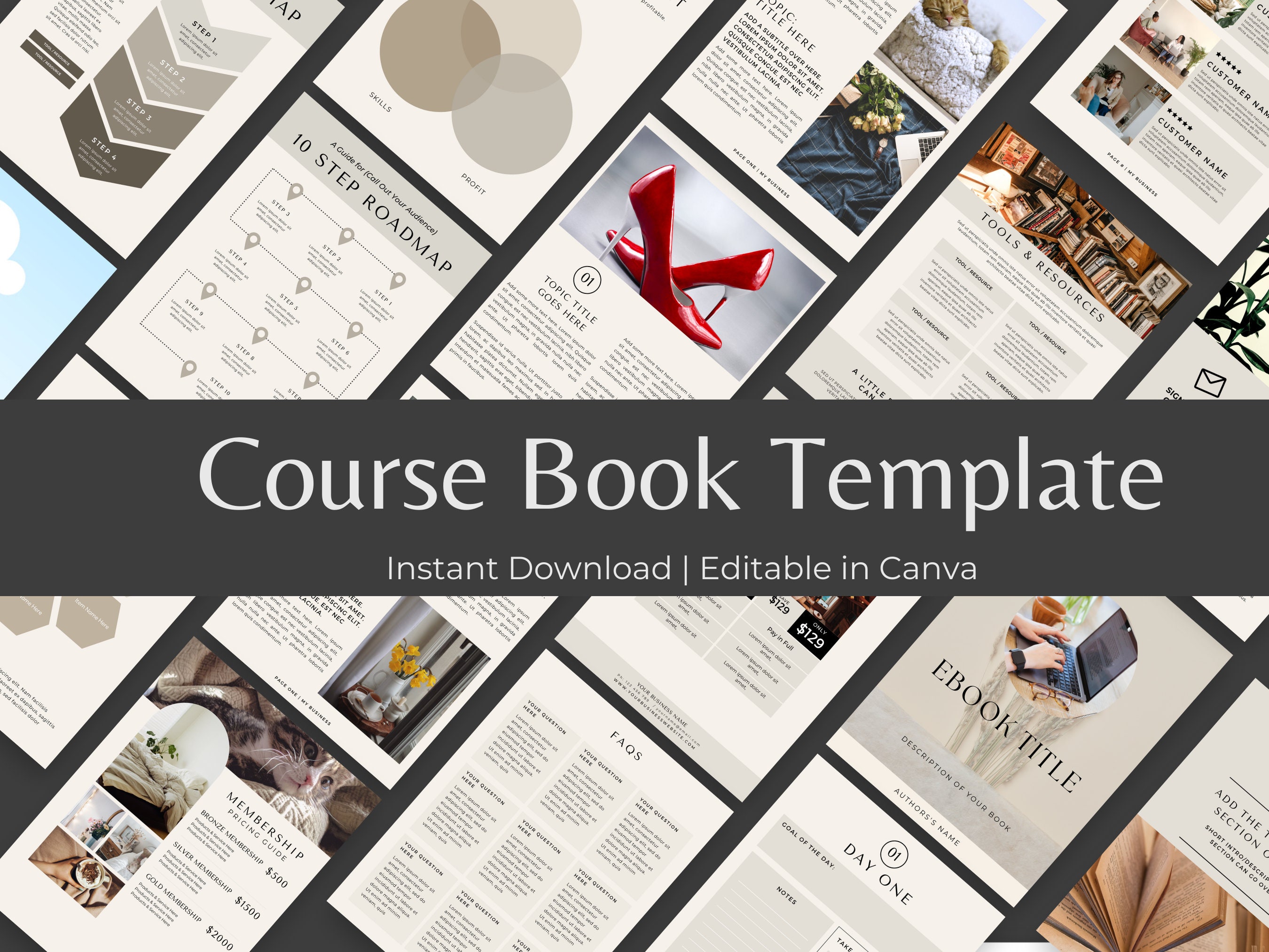 Course Workbook Template for Canva, Canva E-book Template, Workbook for ...