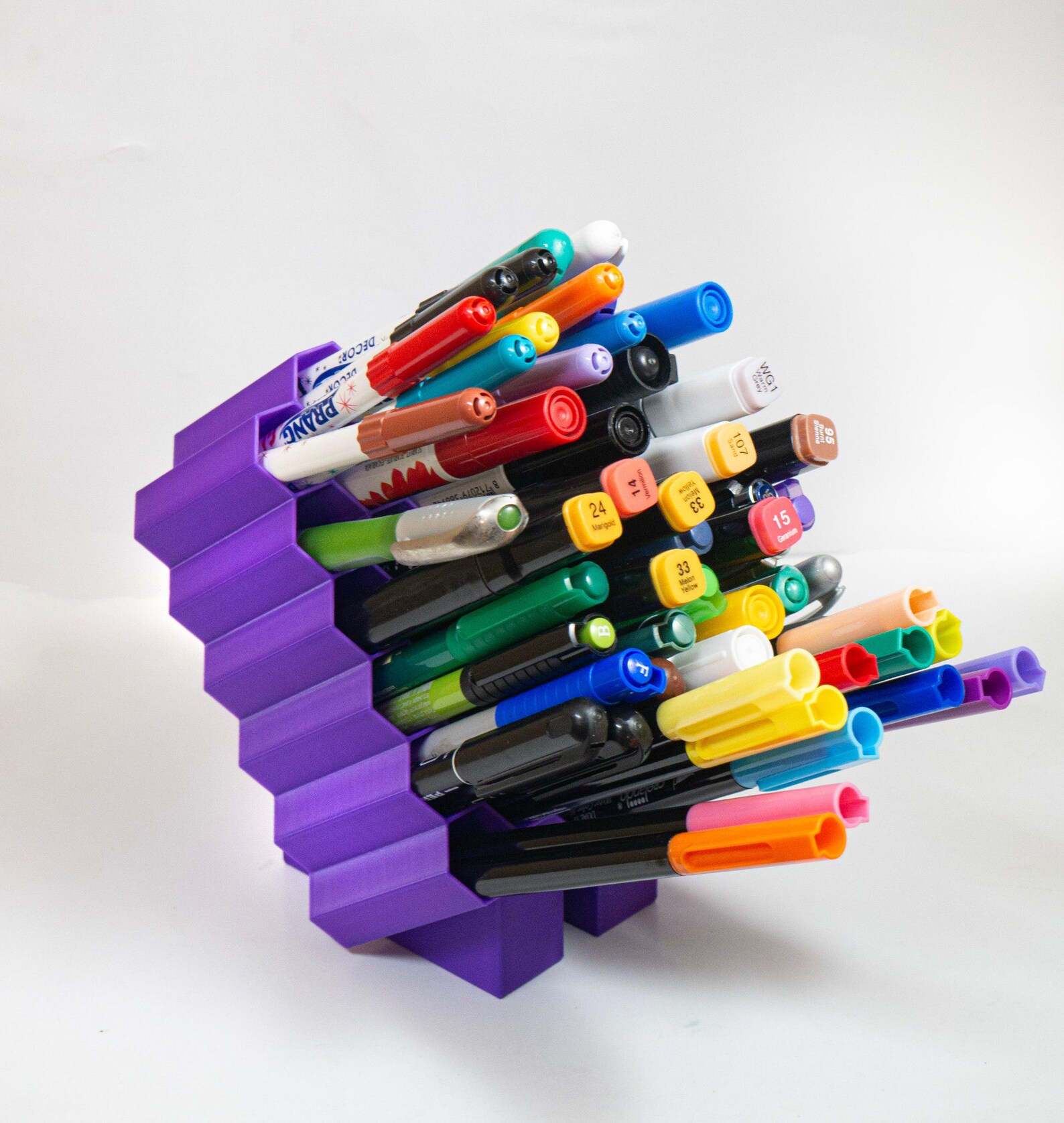 Honeycomb Marker & Pencil Stand – Stylish Desk Organizer in Purple - Etsy