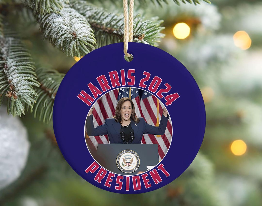 Kamala Harris 2024 Ornament, Political Trends Ornament, Holiday Gift ...