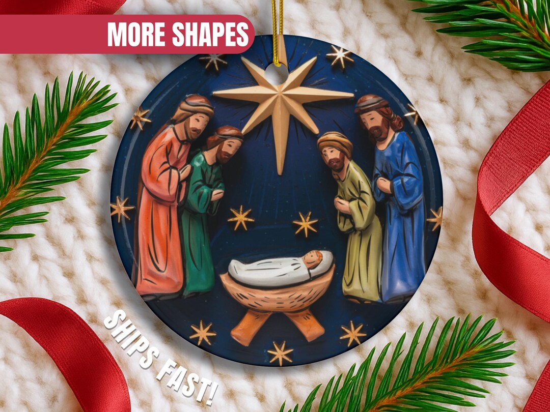 Nativity Christmas Ornament Christmas Holiday Decorating Jesus Ornament ...