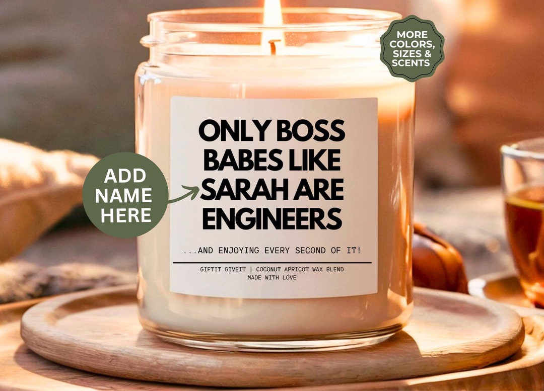 Engineer Gift Funny Candle Only Bad Babes Are Engineers Custom Candle ...