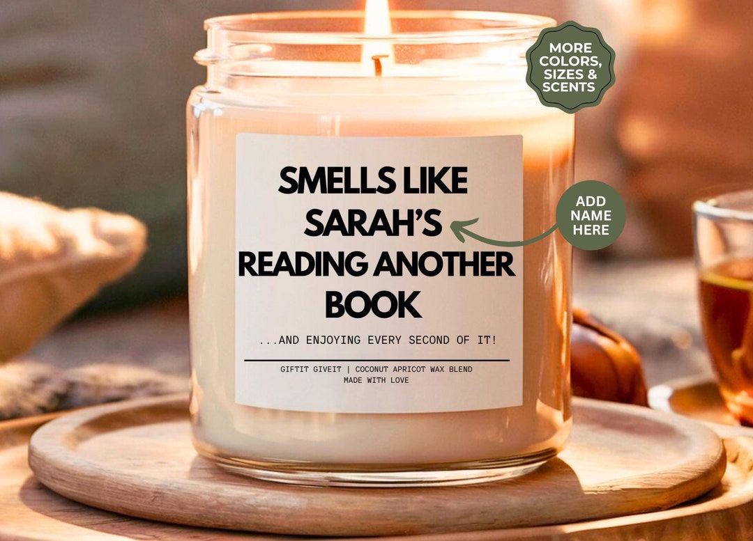 Personalized Reader Gift Funny Candle Birthday Gifts for Her Book Lover Bookstore Library Custom ...