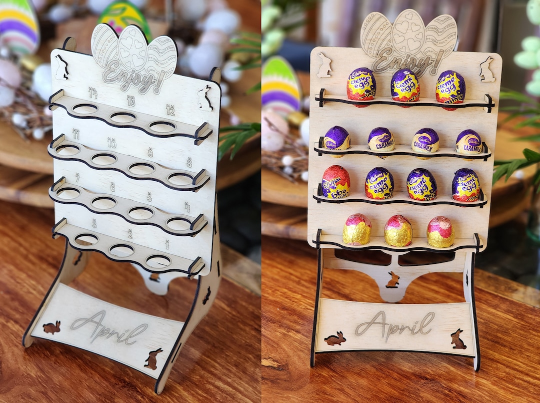 Easter Egg Countdown Stand, Mini Chocolate Display (SVG, DXF) - Etsy