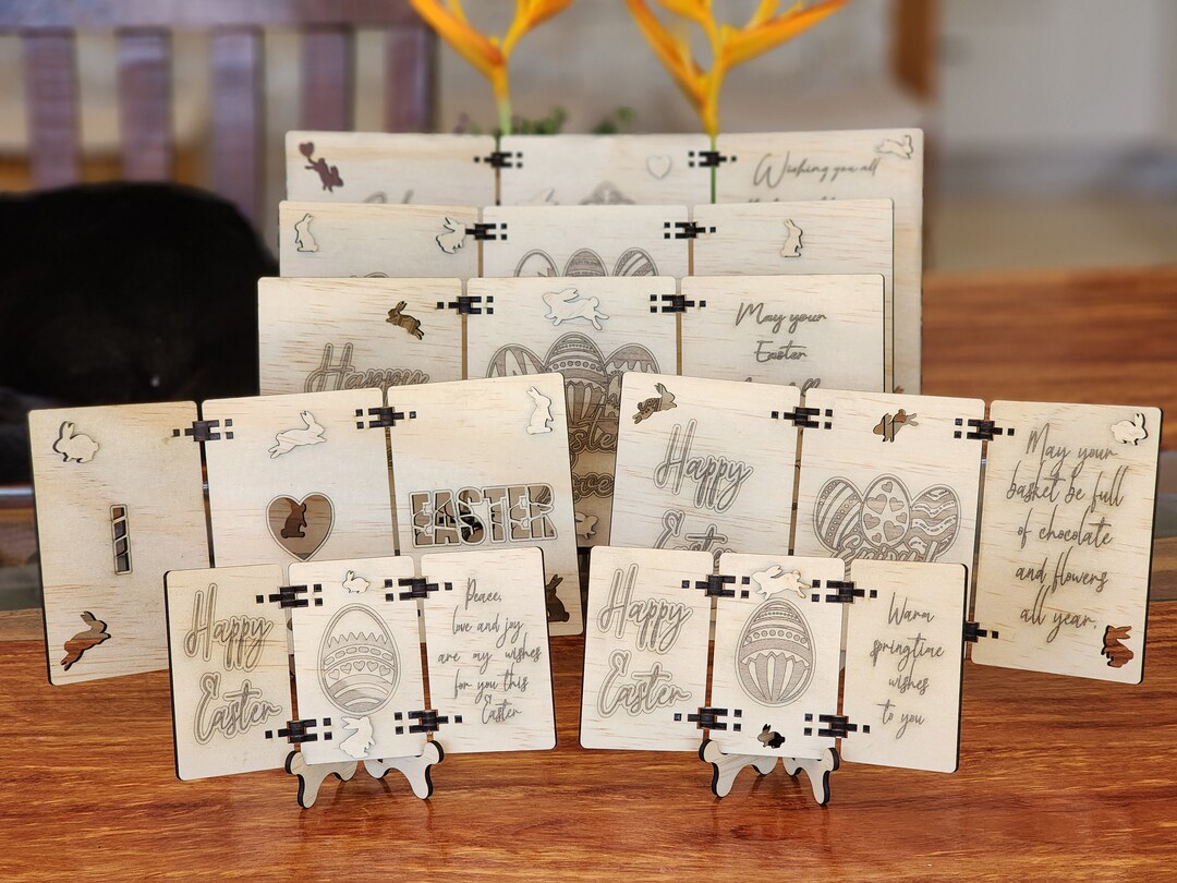 EASTER 3 PANEL DISPLAY (5 X Sizes) Customizable Text (3 Sizes of Easter ...