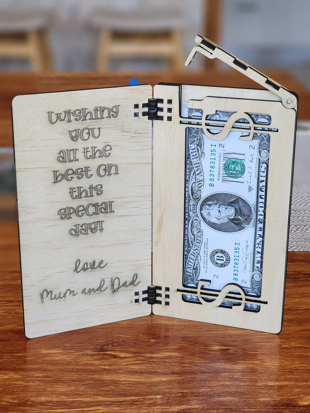 Laser Cut File Folding Birthday MONEY CASH Card Hinged Design With ...