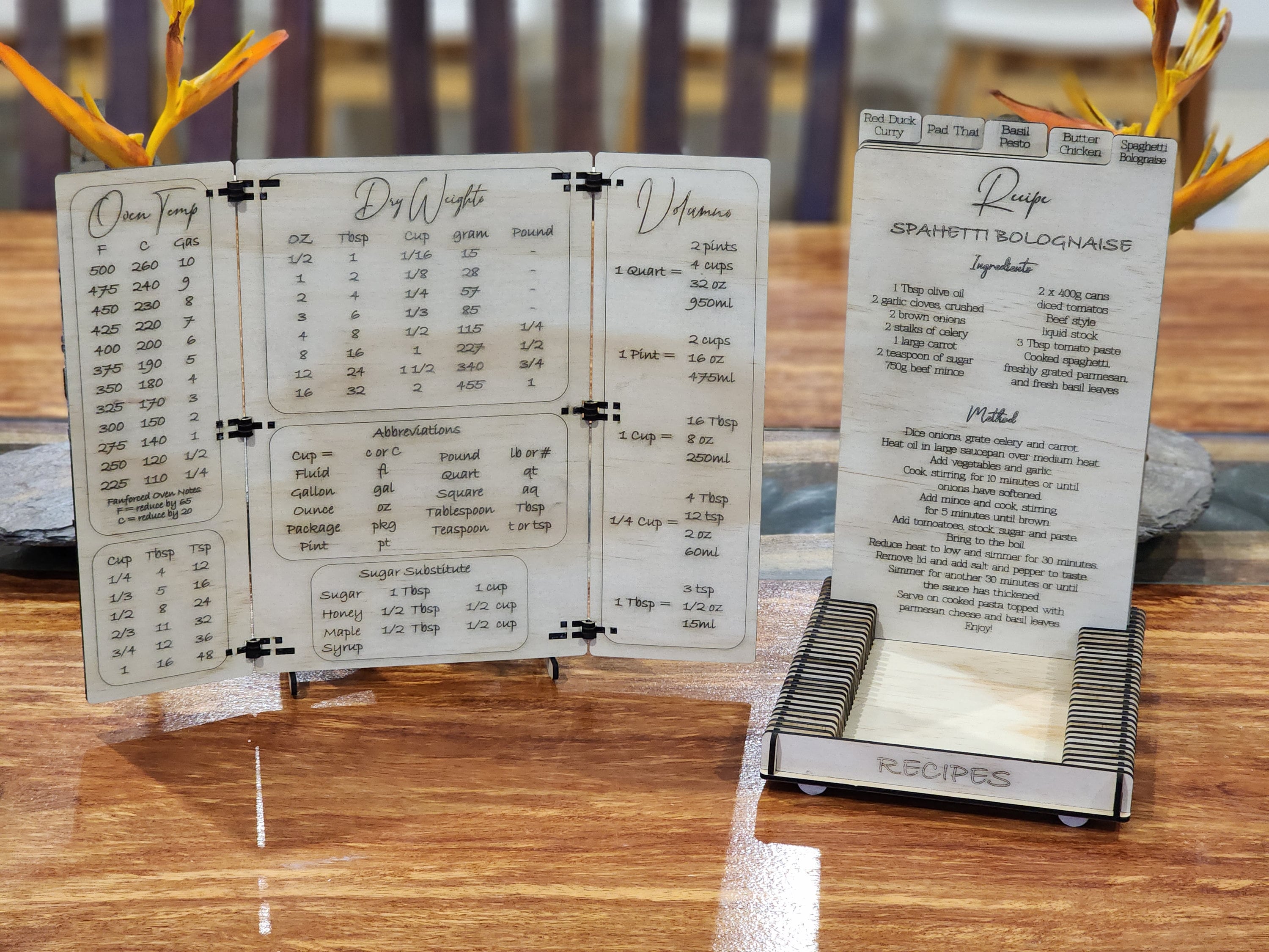 KITCHEN CONVERSION CHART With Bonus Recipe System Laser Cut File Built ...
