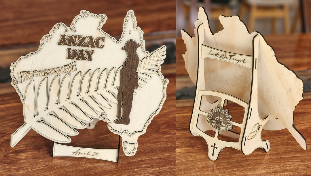 Anzac Day Remembrance Display Laser Cut File (svg, Dxf, Ai, Lightburn ...