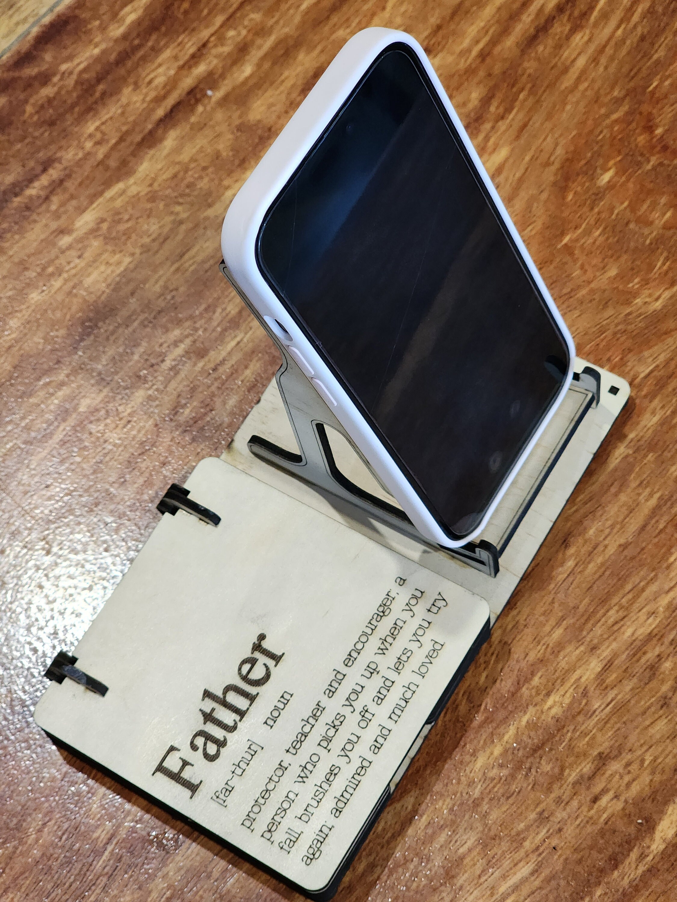 FATHERS DAY PHONE Stand With Sticky Notes Gift With Hinged Lid! Post It ...
