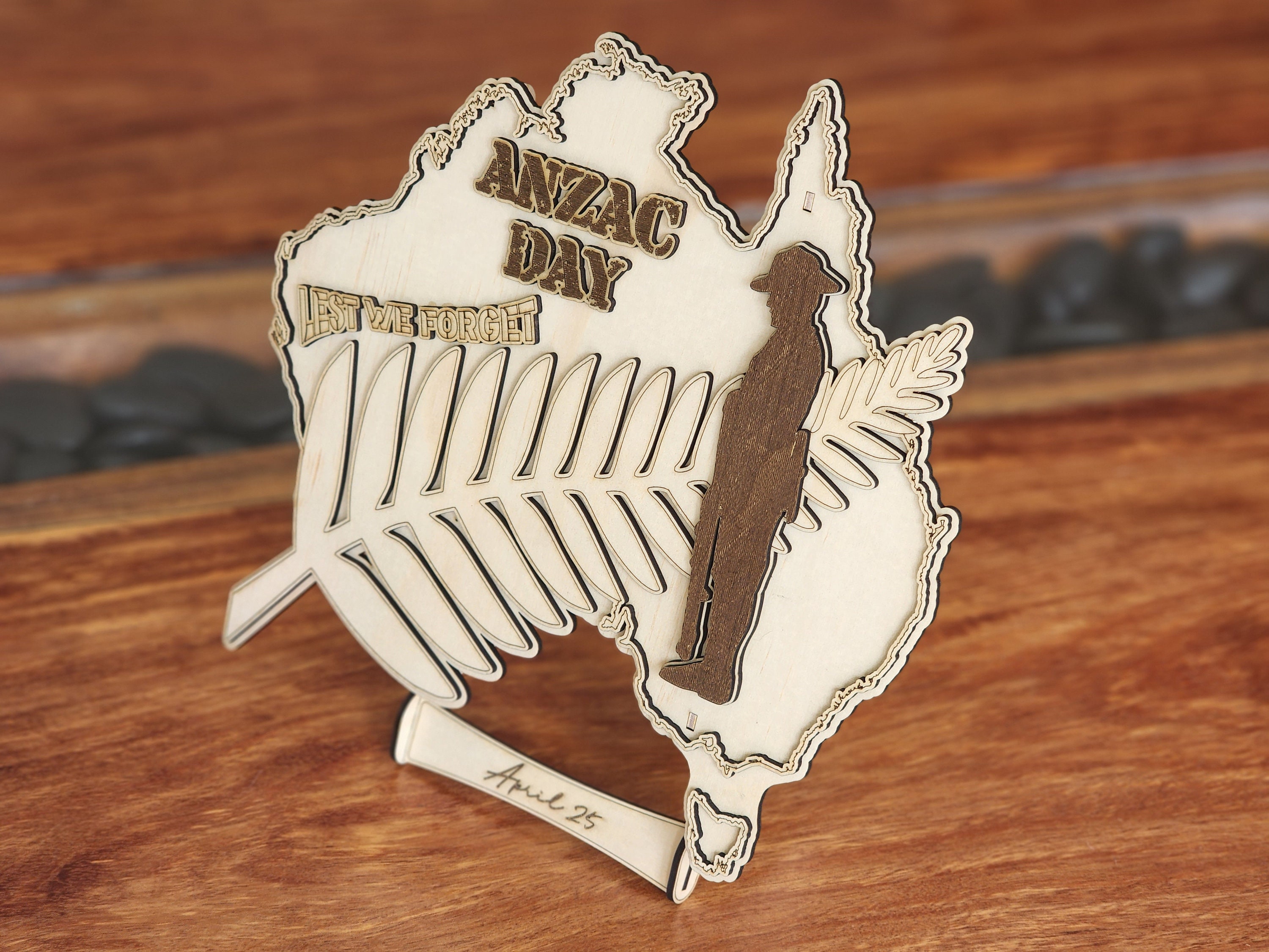 Anzac Day Remembrance Display Laser Cut File (svg, Dxf, Ai, Lightburn ...