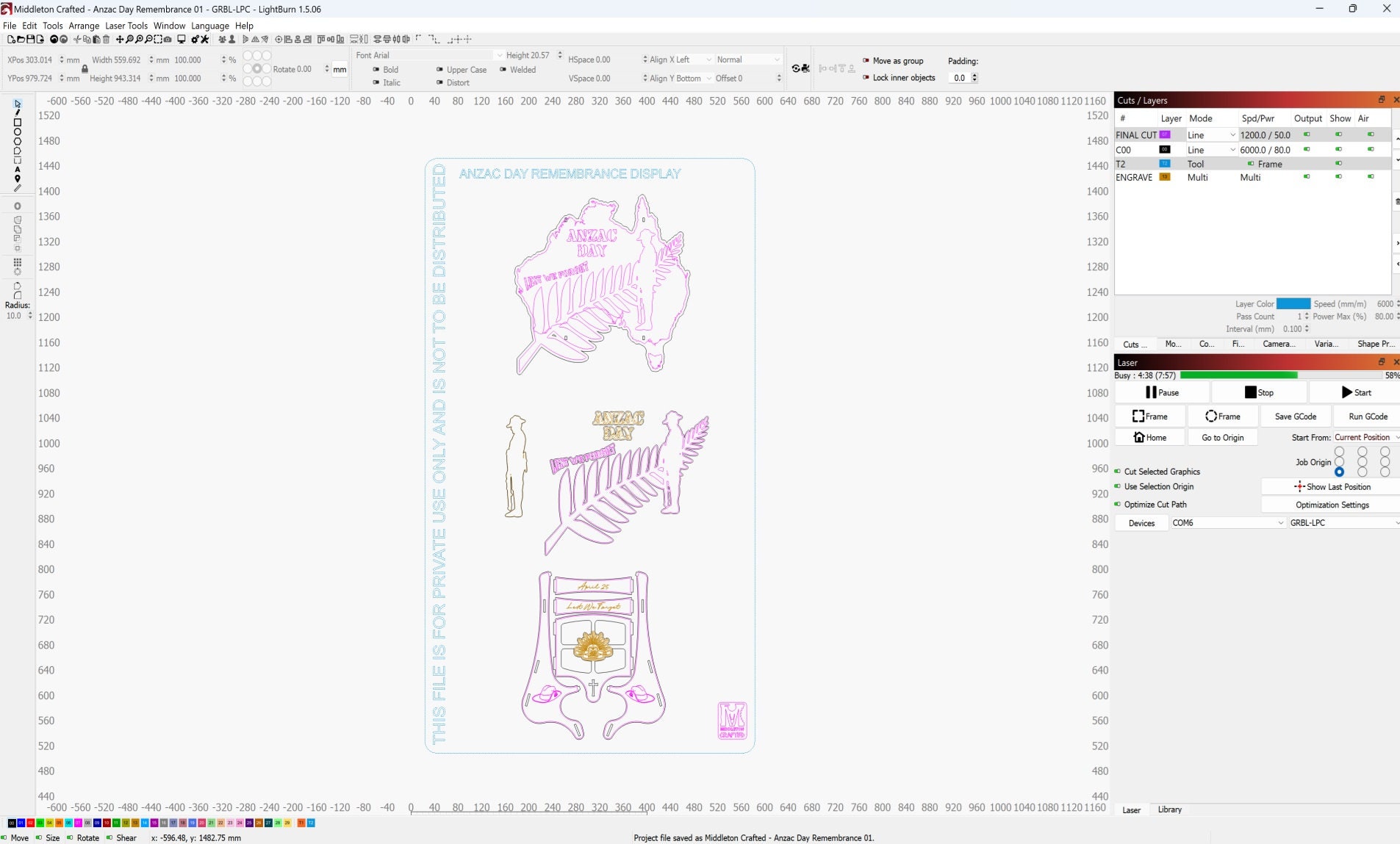 Anzac Day Remembrance Display Laser Cut File (svg, Dxf, Ai, Lightburn ...