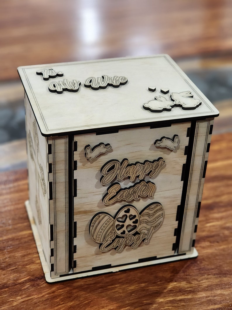 Laser Cut File EASTER Gift Box Rotating Design. Glowforge, Svg, Dxf, Ai ...