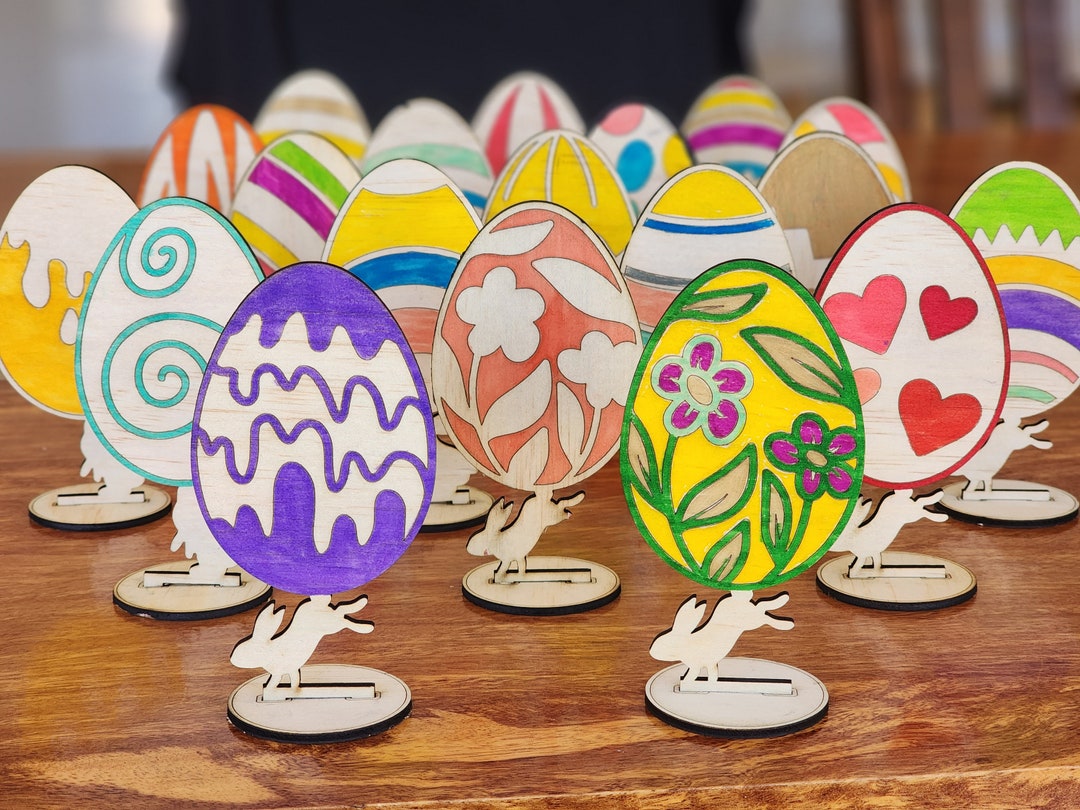 18 EASTER EGGS STANDING, Easter Eggs D.I.Y Paint, Easter Eggs Shelf ...