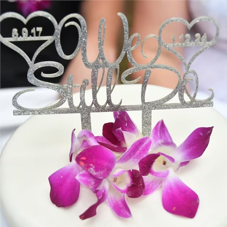 We Still Do Cake Topper, Double Heart Vow Renewal - Etsy