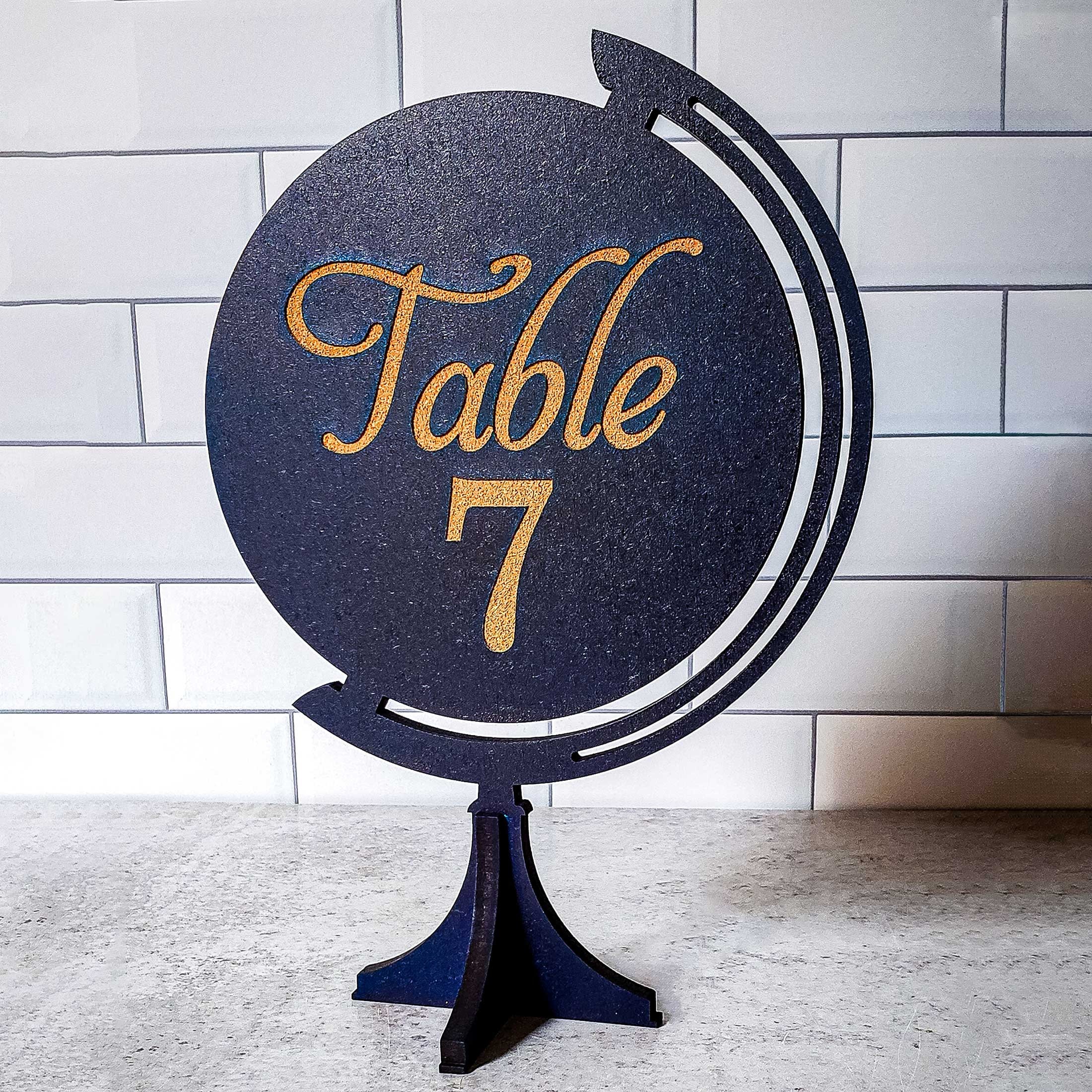 Globe Table Signs With our Adventure Begins Engraving - Etsy