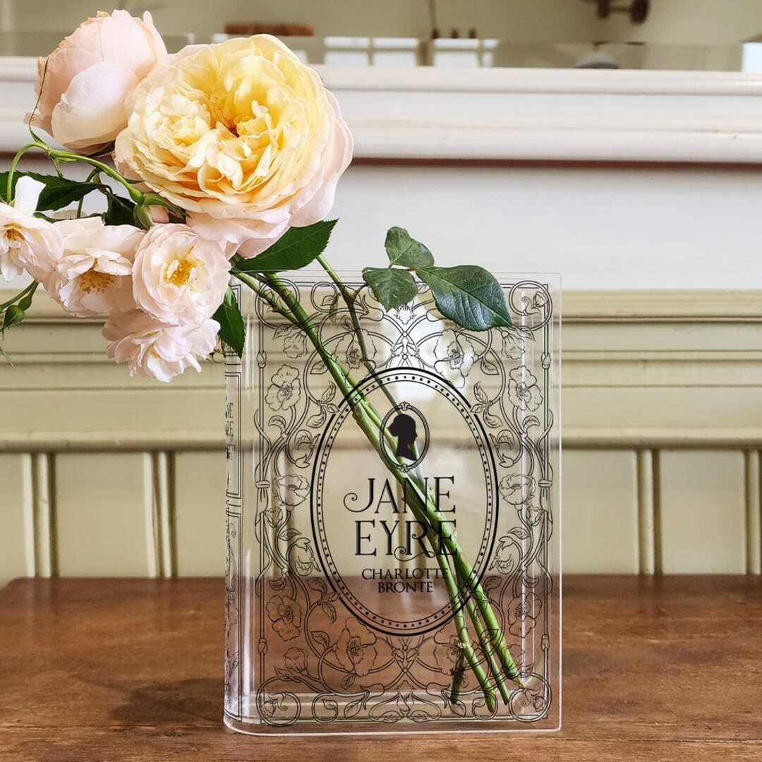 Jane Eyre Acrylic Book Vase - Home Decor Gifts for Book Lovers and ...