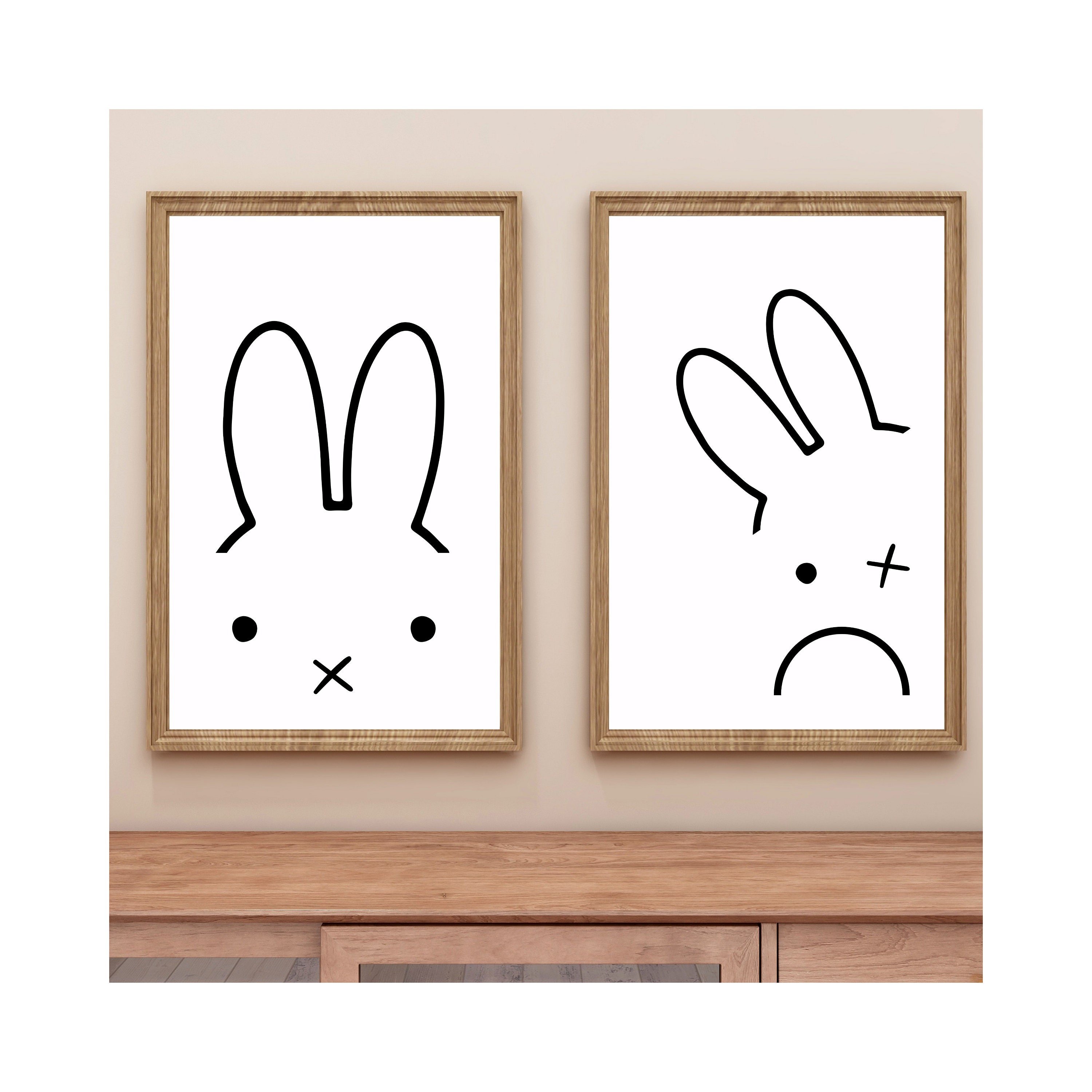 Miffy Dual Wall Art, Miffy Decor, Miffy Poster, Miffy Png, Miffy Bunny ...