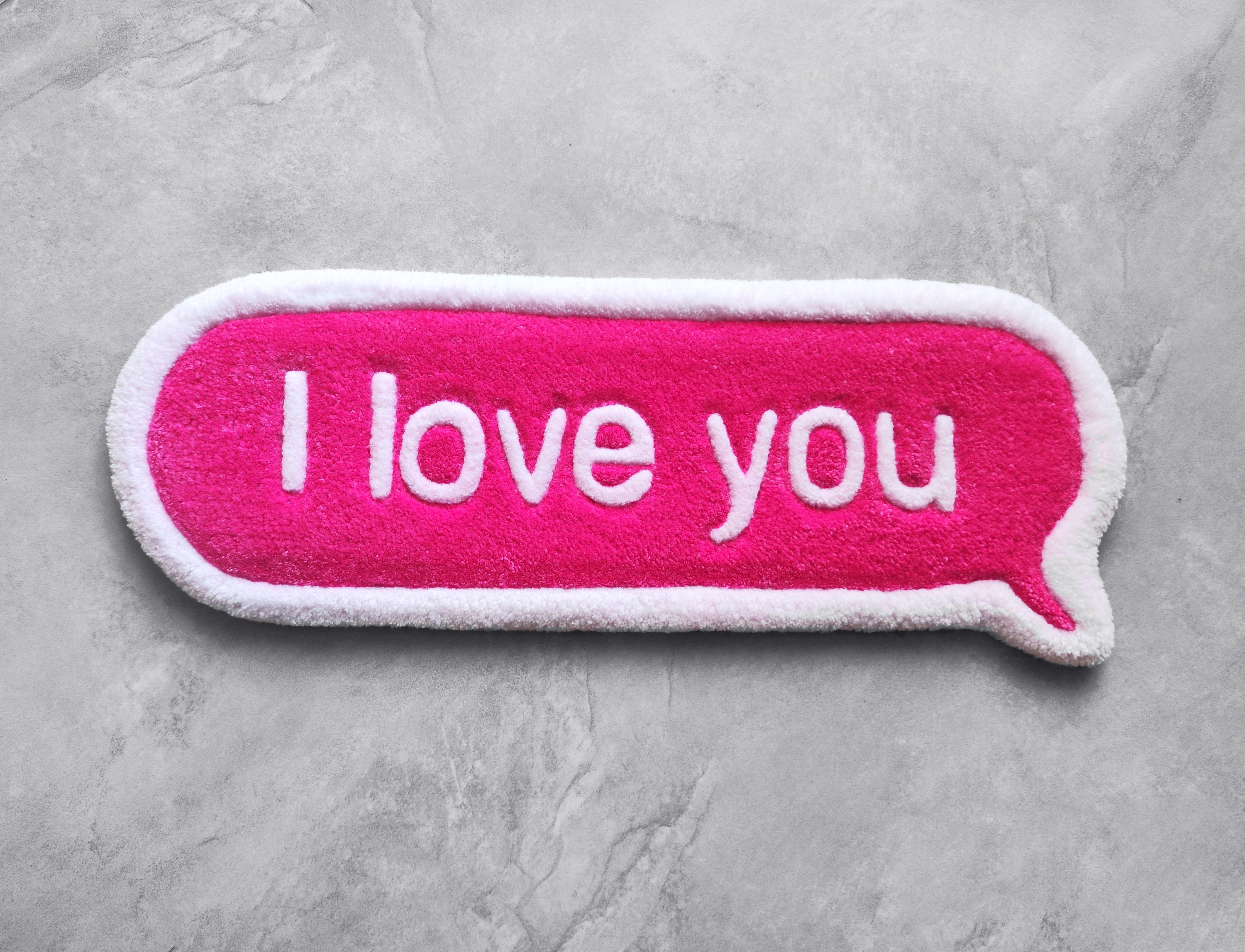 I Love You 3D Pink Handmade Rug Cute Tufted Rug Decoration Rug ...