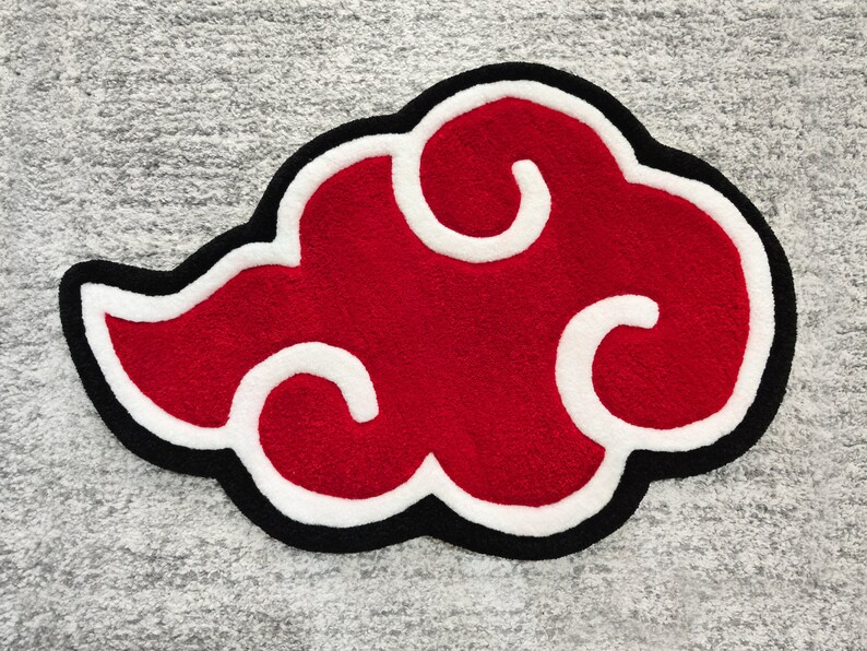 Akatsuki Handmade Rug Tufted Rug Naruto Rug Interior Rug Anime Rug - Etsy