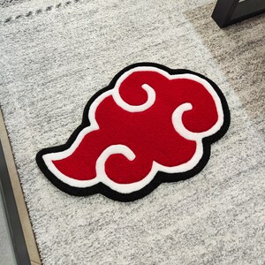 Akatsuki Handmade Rug Tufted Rug Naruto Rug Interior Rug Anime Rug - Etsy