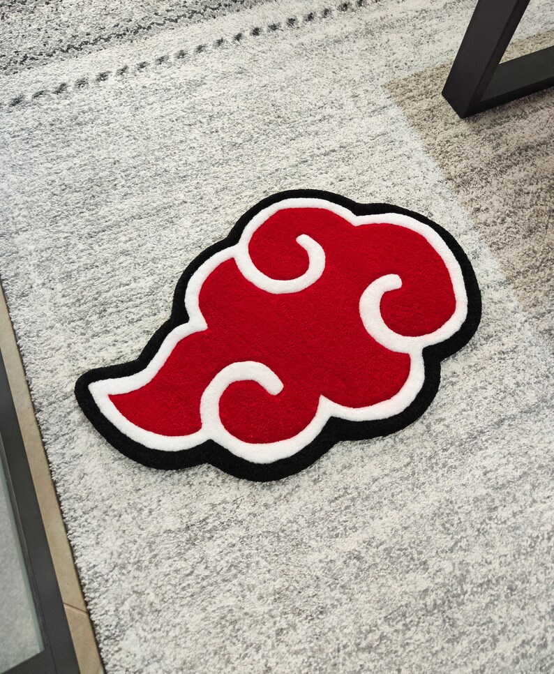 Akatsuki Handmade Rug Tufted Rug Naruto Rug Interior Rug Anime Rug - Etsy