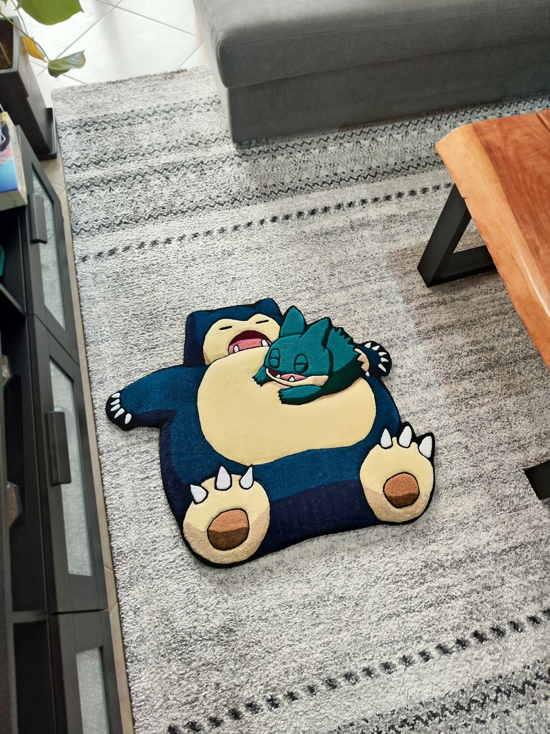 Snorlax Munchlax Handmade Rug Tufted Rug Pokemon Rug Interior Rug Anime ...