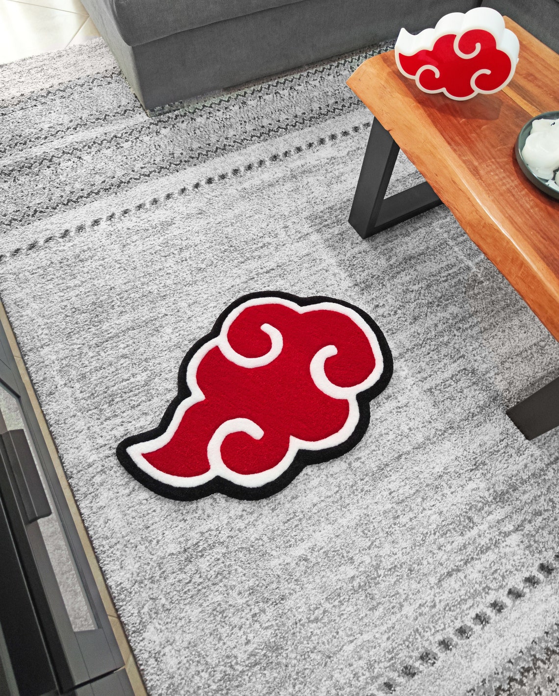 Akatsuki Handmade Rug Tufted Rug Naruto Rug Interior Rug Anime Rug - Etsy