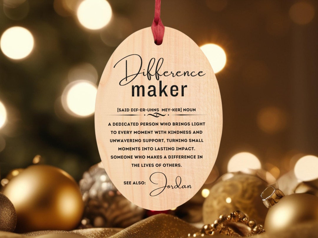 Difference Maker, Personalized Difference Maker Ornament Gift, Mentor ...