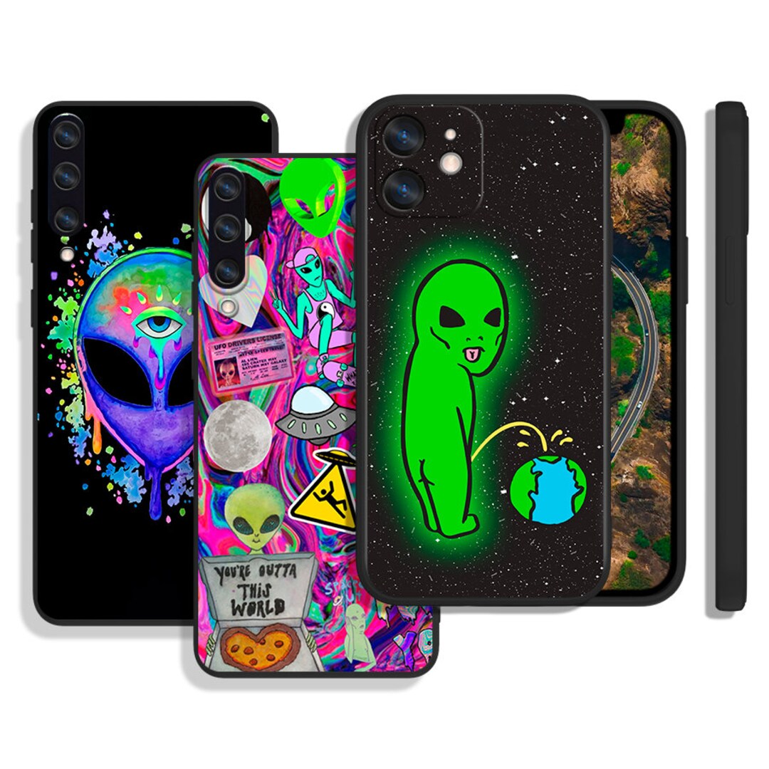 Trippy UFO Alien Invaders Art Protective Cases for iPhone SE 12 13 14 ...