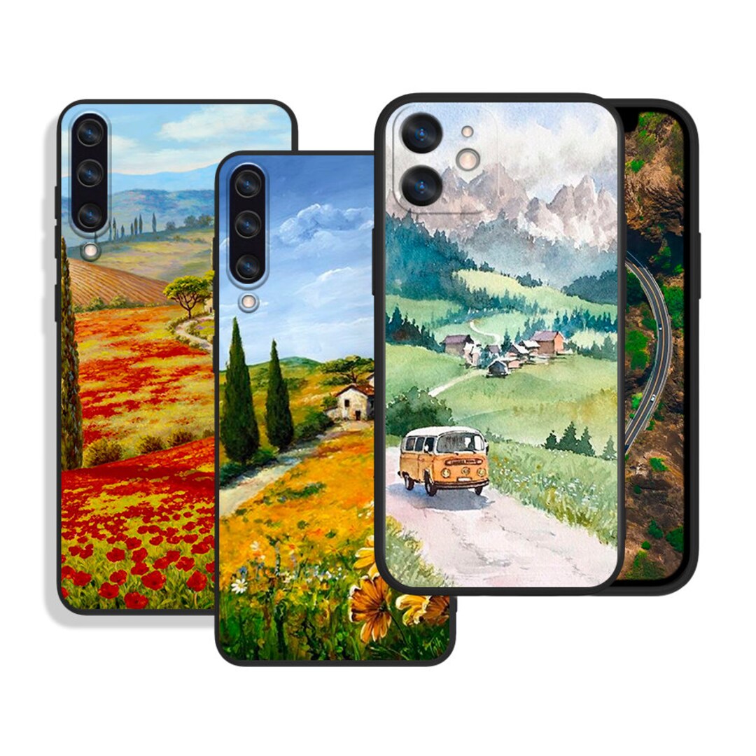Beautiful Scenery Art Protective Cases for iPhone SE 12 13 14 15 16 Pro ...