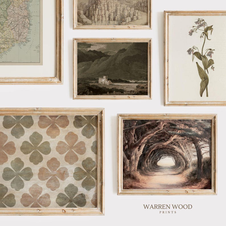 Vintage Ireland Gallery Wall, Rustic Irish Prints Set of 9, Ireland ...
