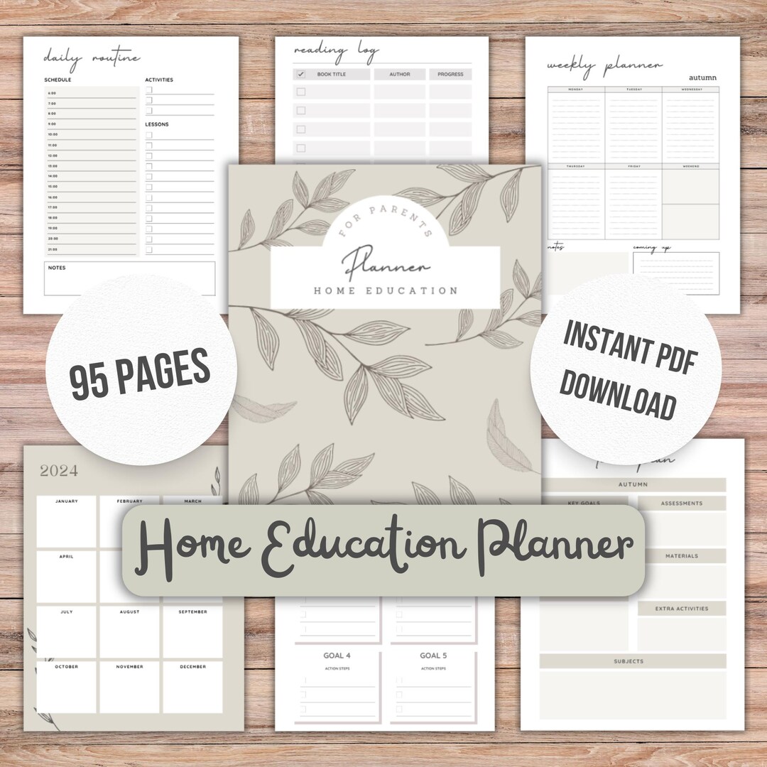 95pg Homeschool Planner Printable Home Ed Planner Weekly Schedule ...
