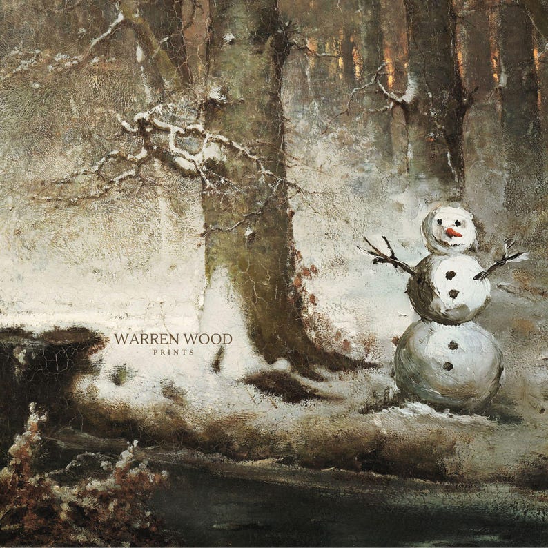 Winter Forest Scene Print, 18th Century Style Landscape, Neutral Moody ...