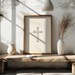 Rustic Cross Wall Art, Neutral Beige Christian Print, Washed Black ...