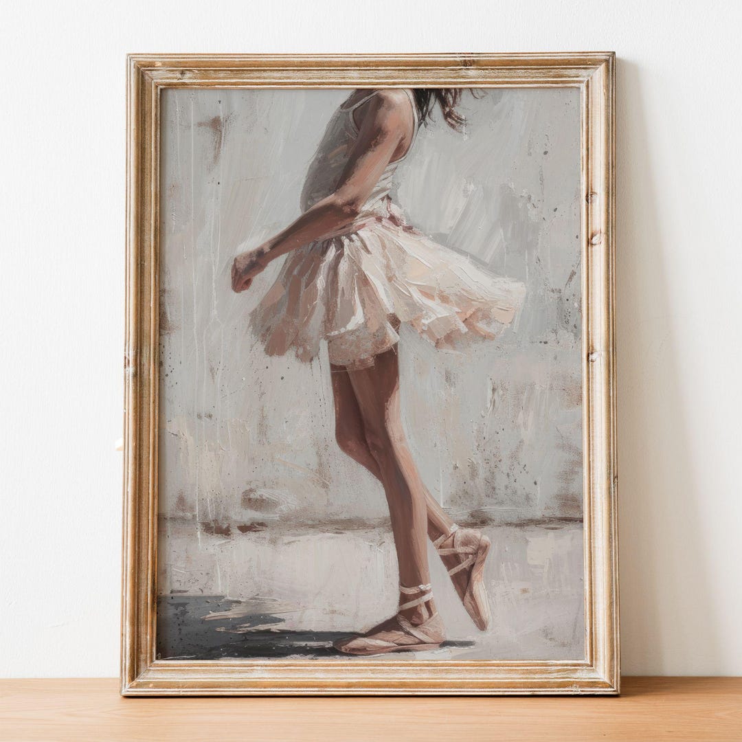 Vintage Ballerina Print, Neutral Ballet Art for Girls, Elegant Dance ...