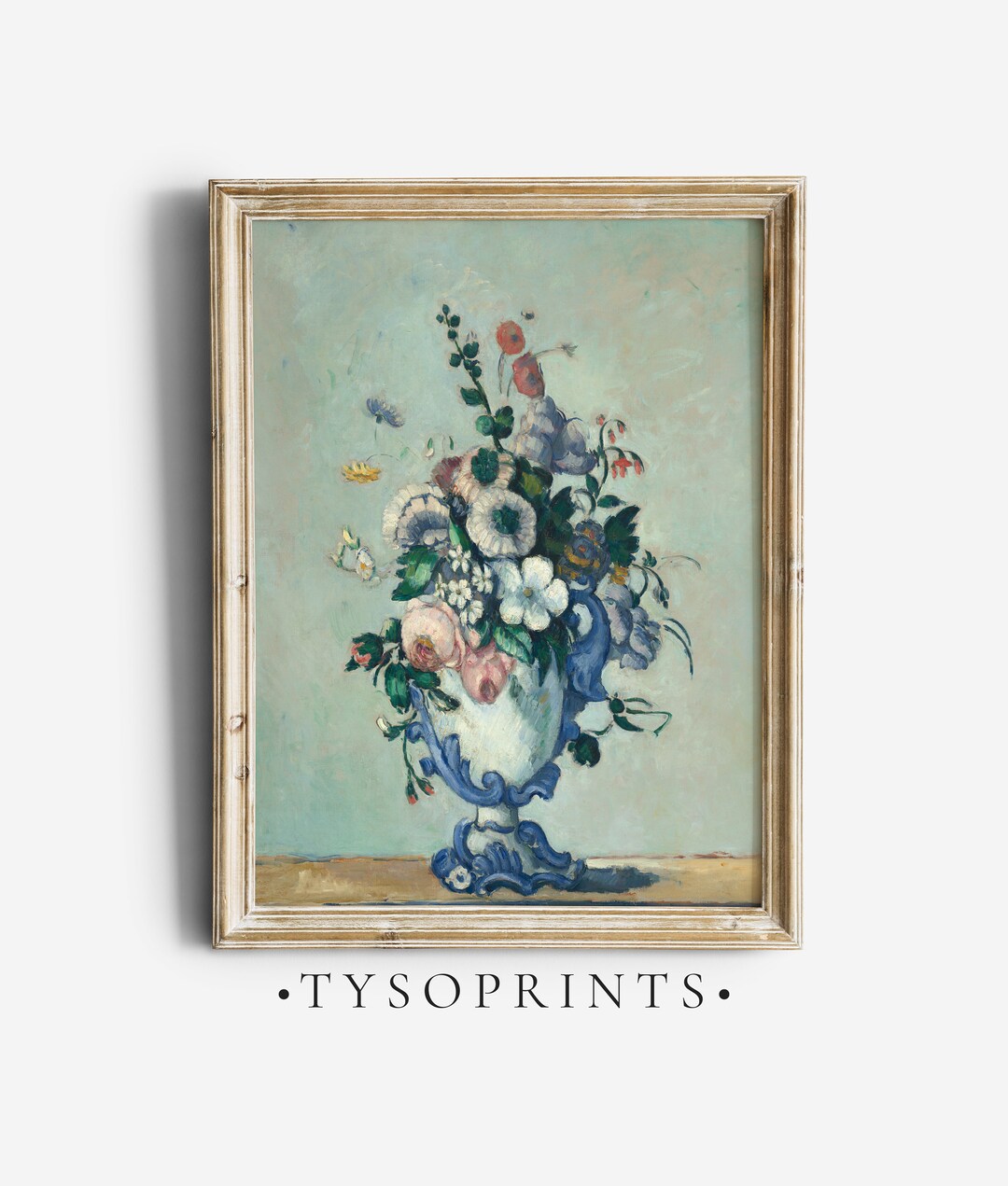 Flowers in a Rococo Vase, Still Life Oil Painting, Botanical Flowers ...