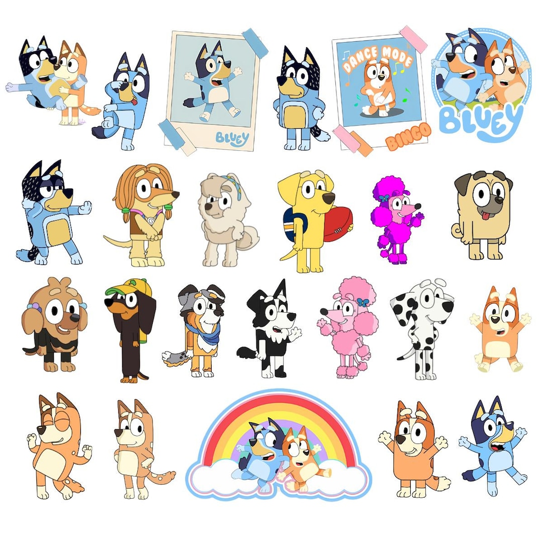 Bluey Png Files Set Bundle Only Bluey Png Bluey Family Bundle Bluey and ...