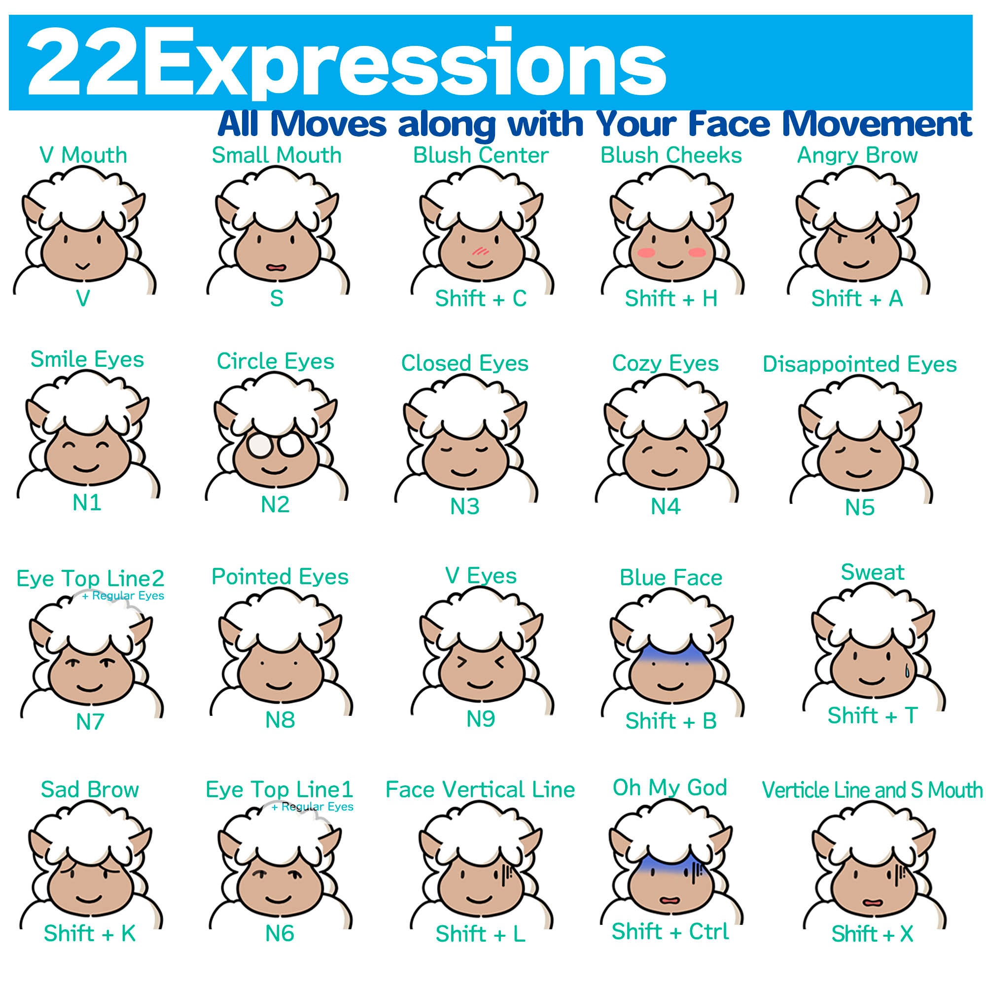 Live2d Vtuber Model/avatar cute Sheep Avatar product Name: Simplain ...