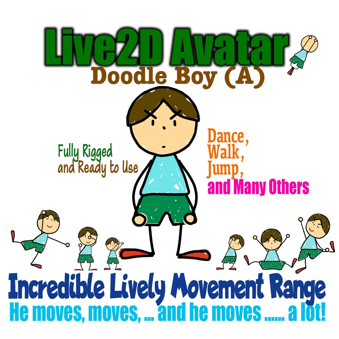 Live2d Vtuber Model/avatar [incredibly Rigged Doodle Boy (product Name ...