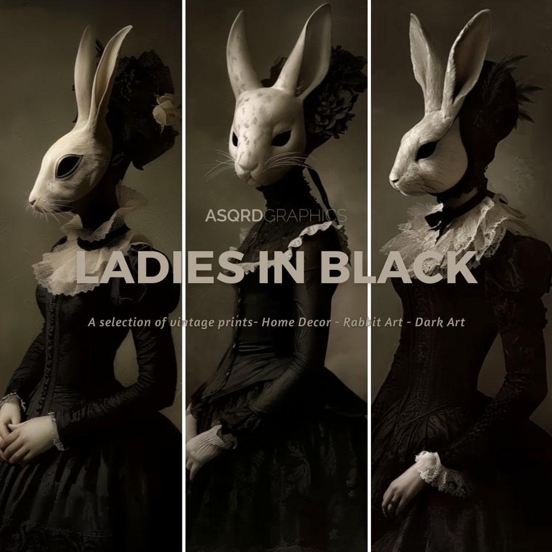 Lady Rabbit Victorian Anthropomorphic Portrait Bundle Moody Dark ...
