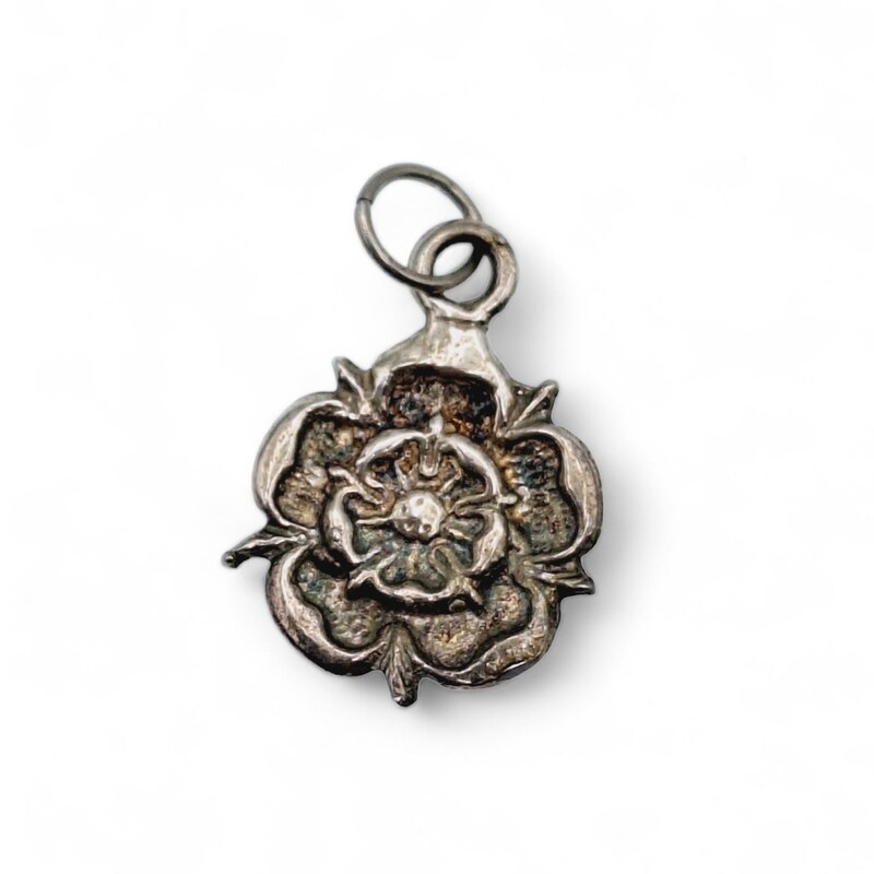 Sterling Silver Rose Charm - Etsy