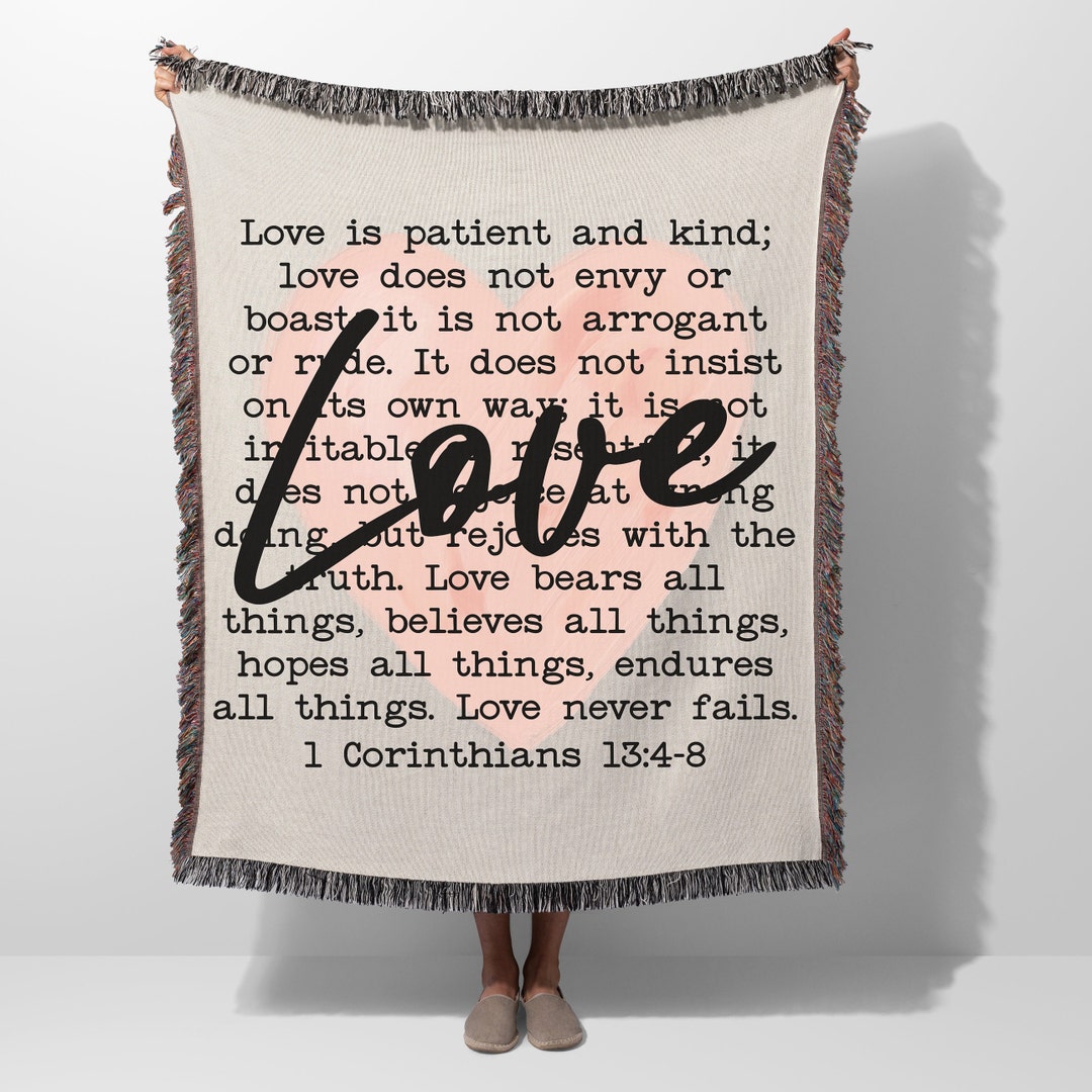 Corinthians Love Bible Verse Blanket With Scripture Quote Perfect Gift ...