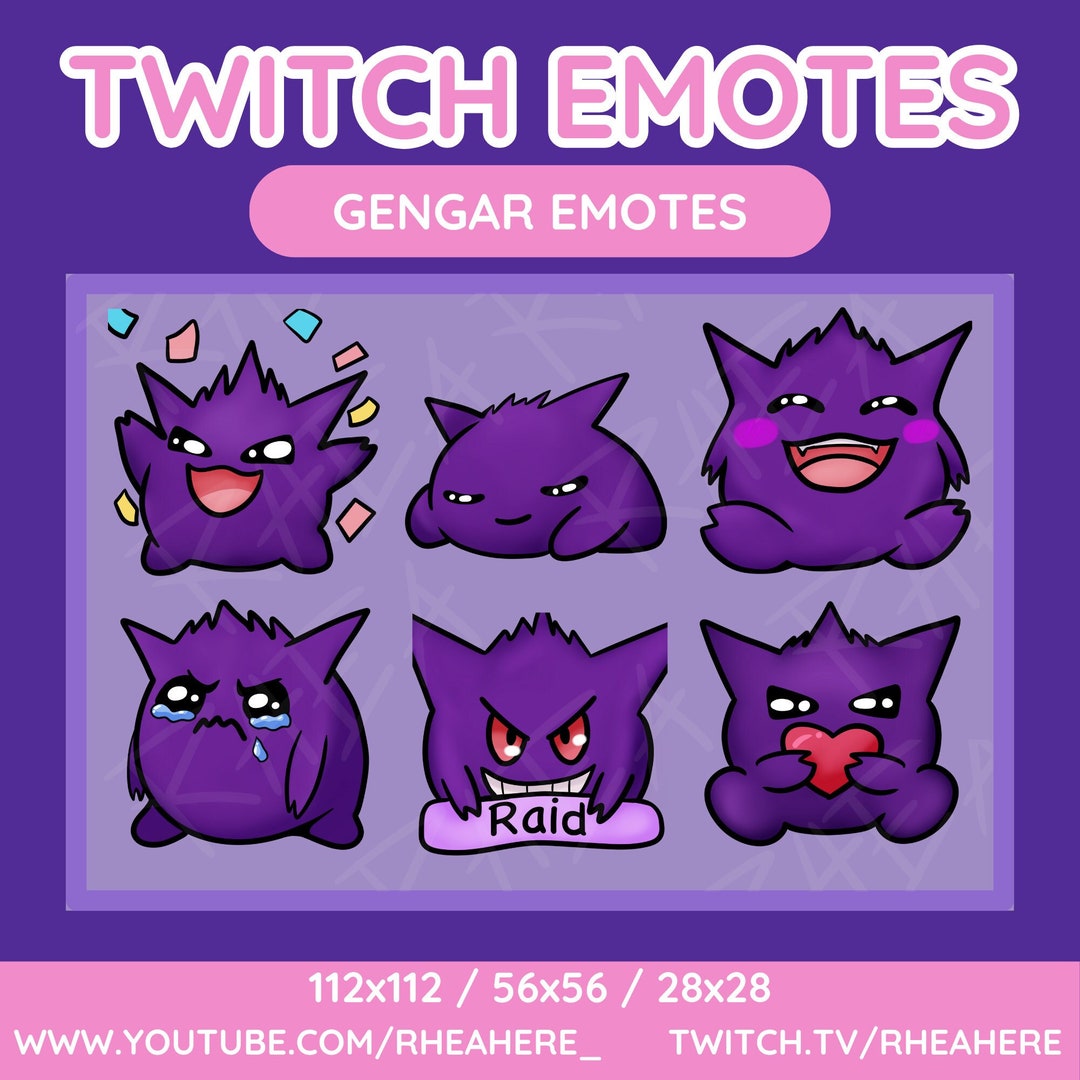 Kawaii Gengar Twitch Emotes - Etsy