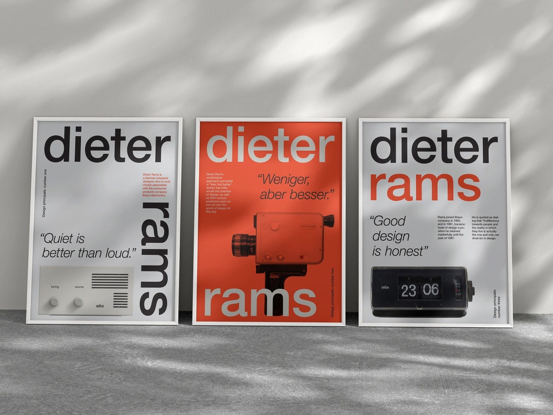 3 Typographic Posters Package About the Designer Dieter Rams - Etsy