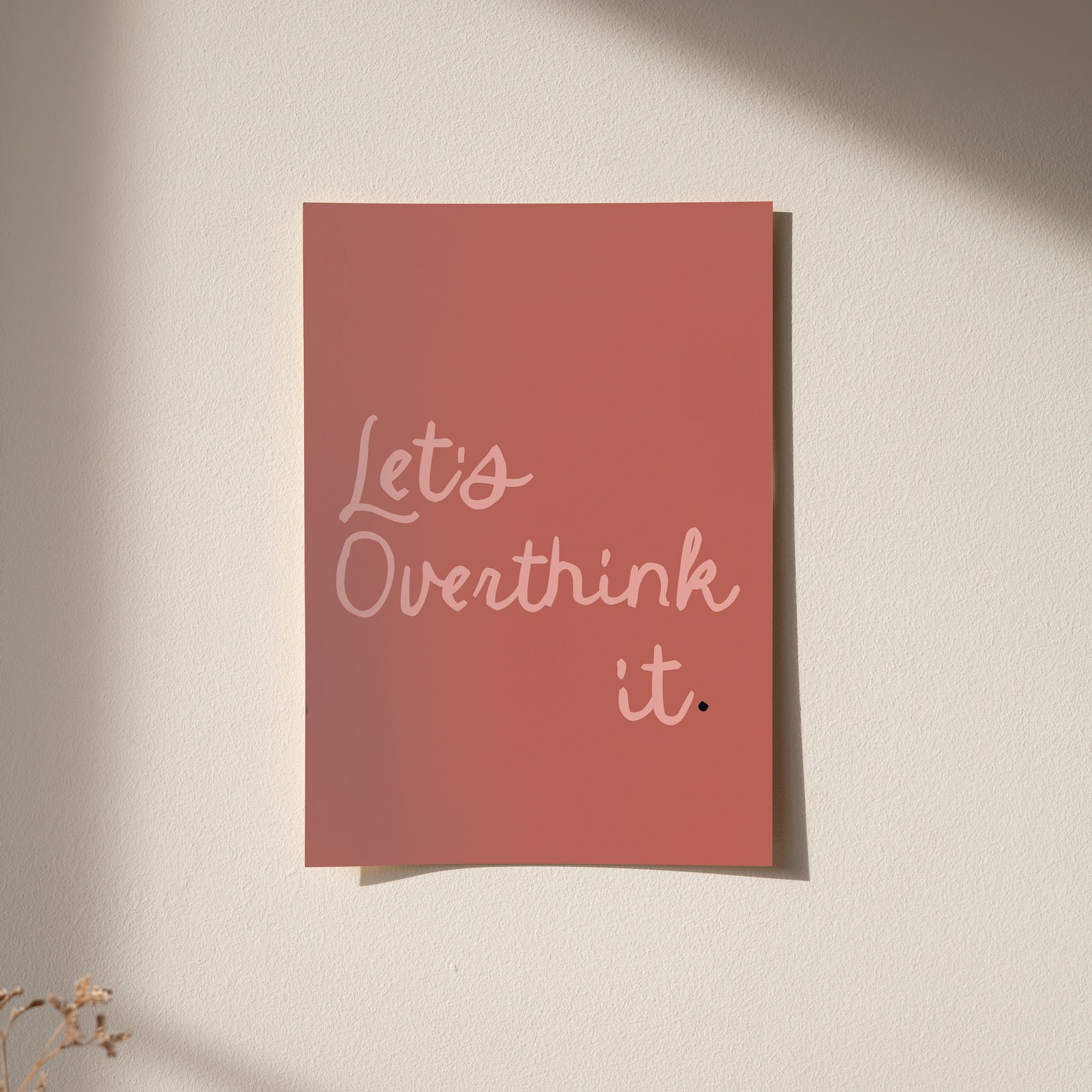 Let's Overthink It Art Print, Contemporary Typography, Art for Kitchen ...